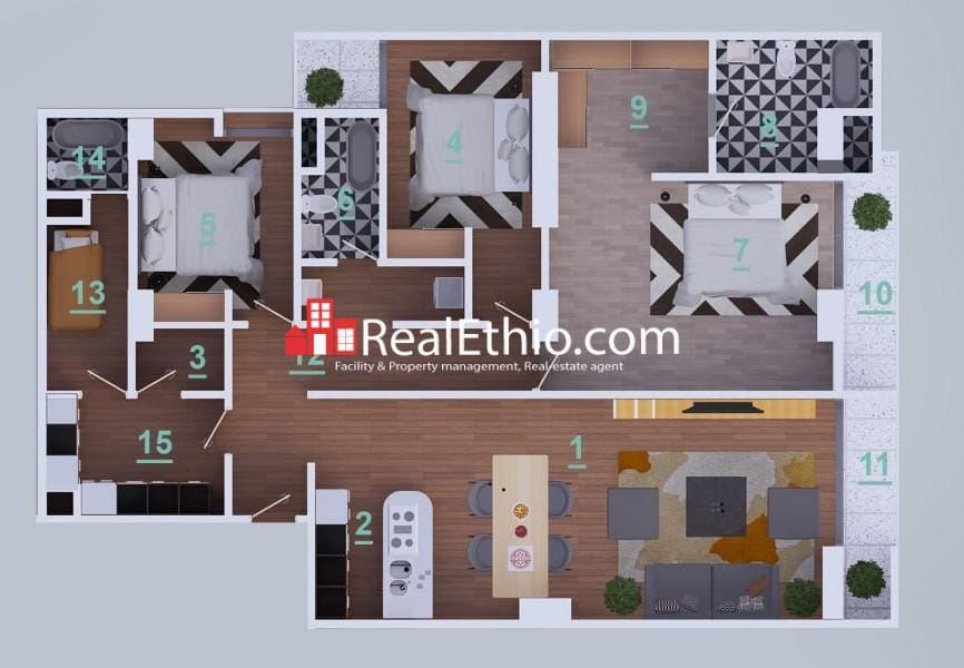 Sarbet Vatican 3 Bedrooms Apartment in Addis Ababa for Sale